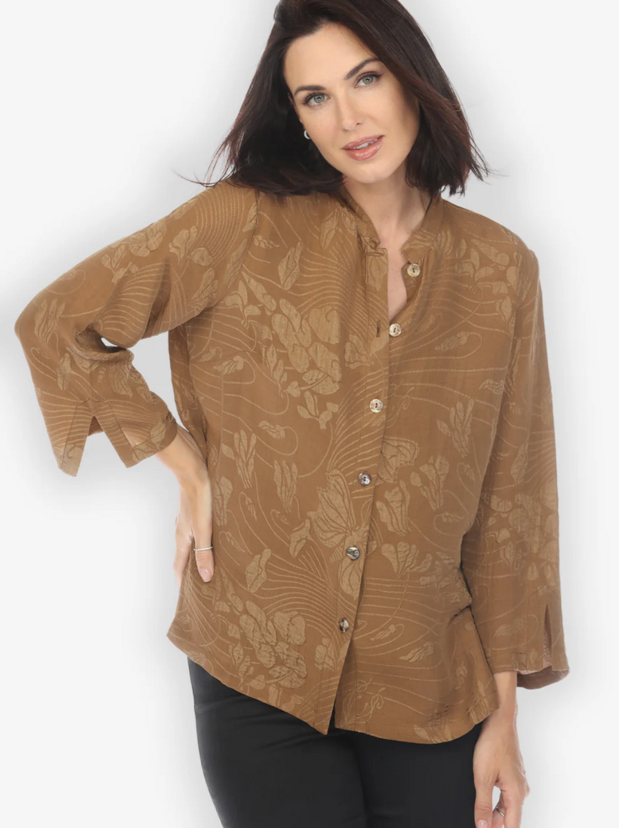 Citron "Solid Bronze" Silk Blouse - 1213SSBR – The Total Look