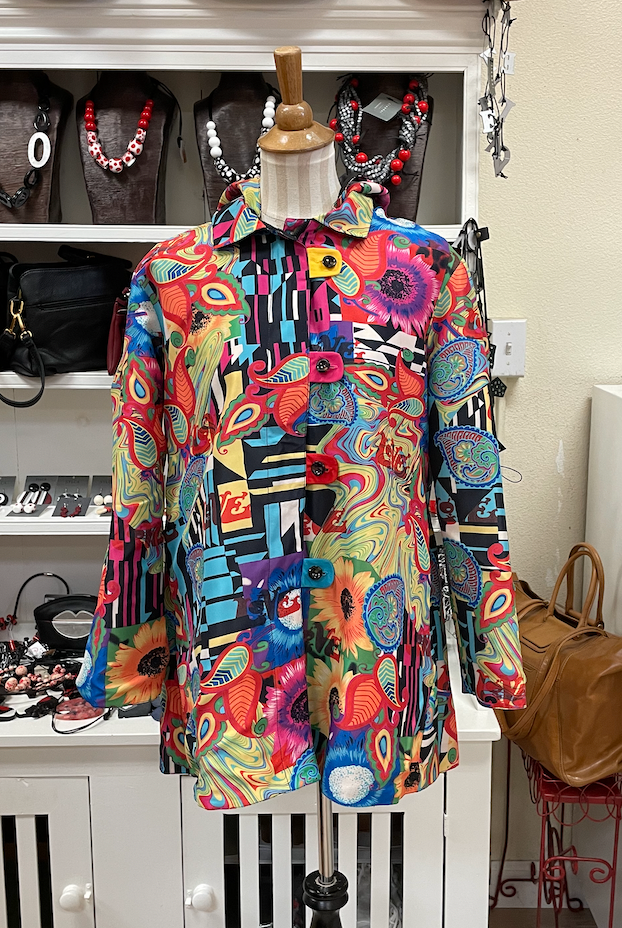 Oopera Raincoat - BLACK Multi J3202RW-1 – The Total Look
