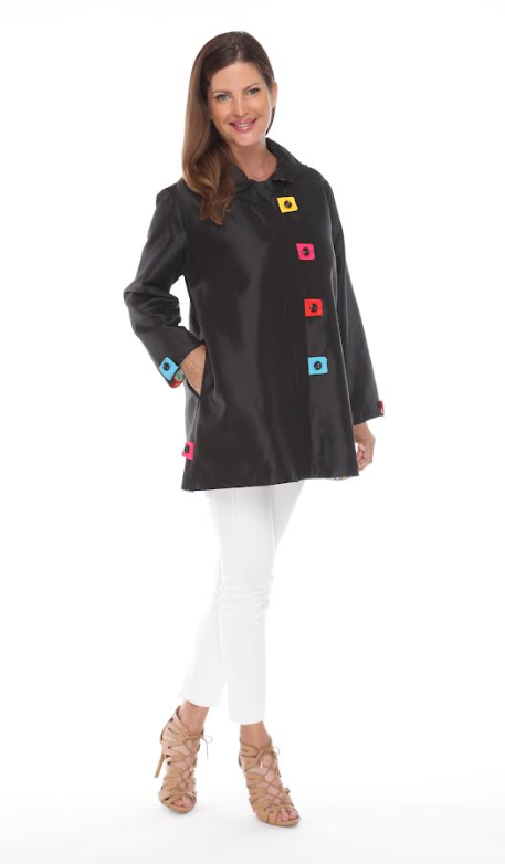 Oopera Raincoat - BLACK Multi J3202RW-1 – The Total Look